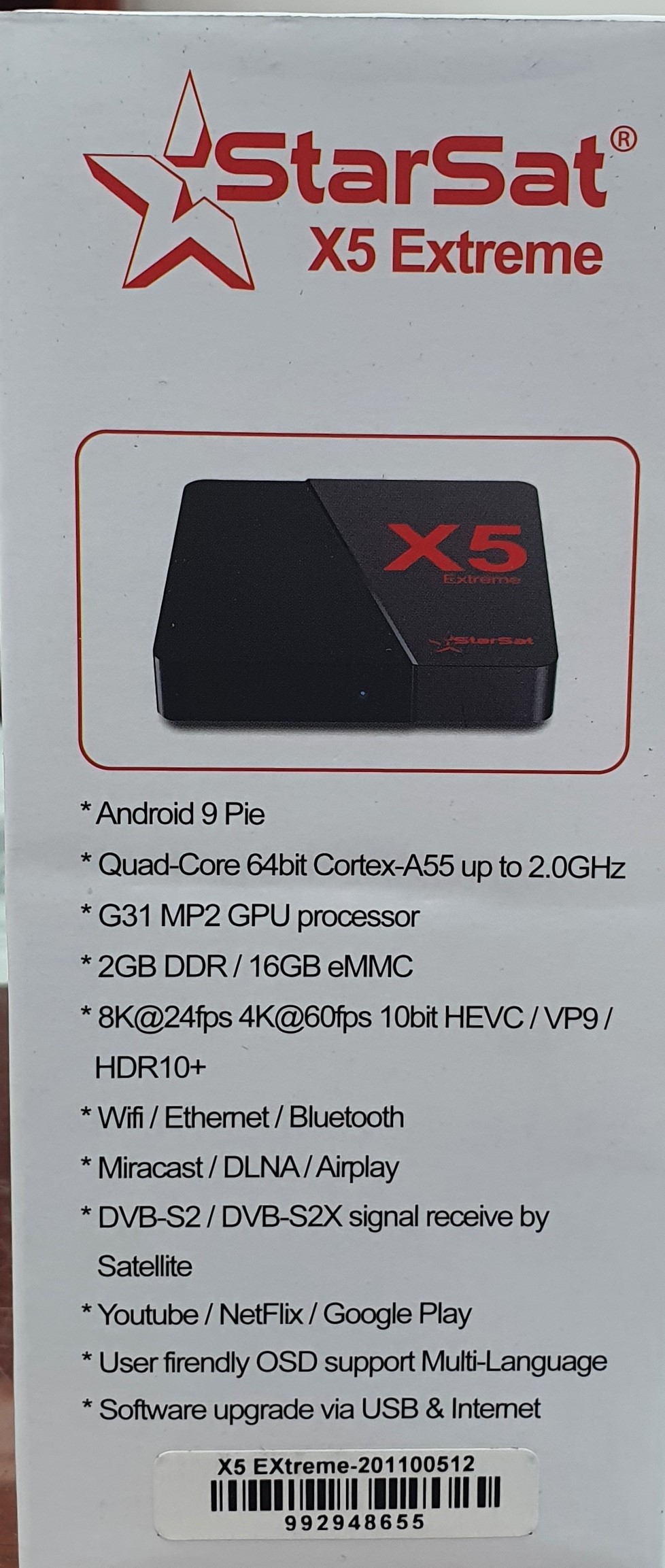 Starsat X5 Extreme 8K UHD Android pie 9 Satellite Receiver with Vanilla ...