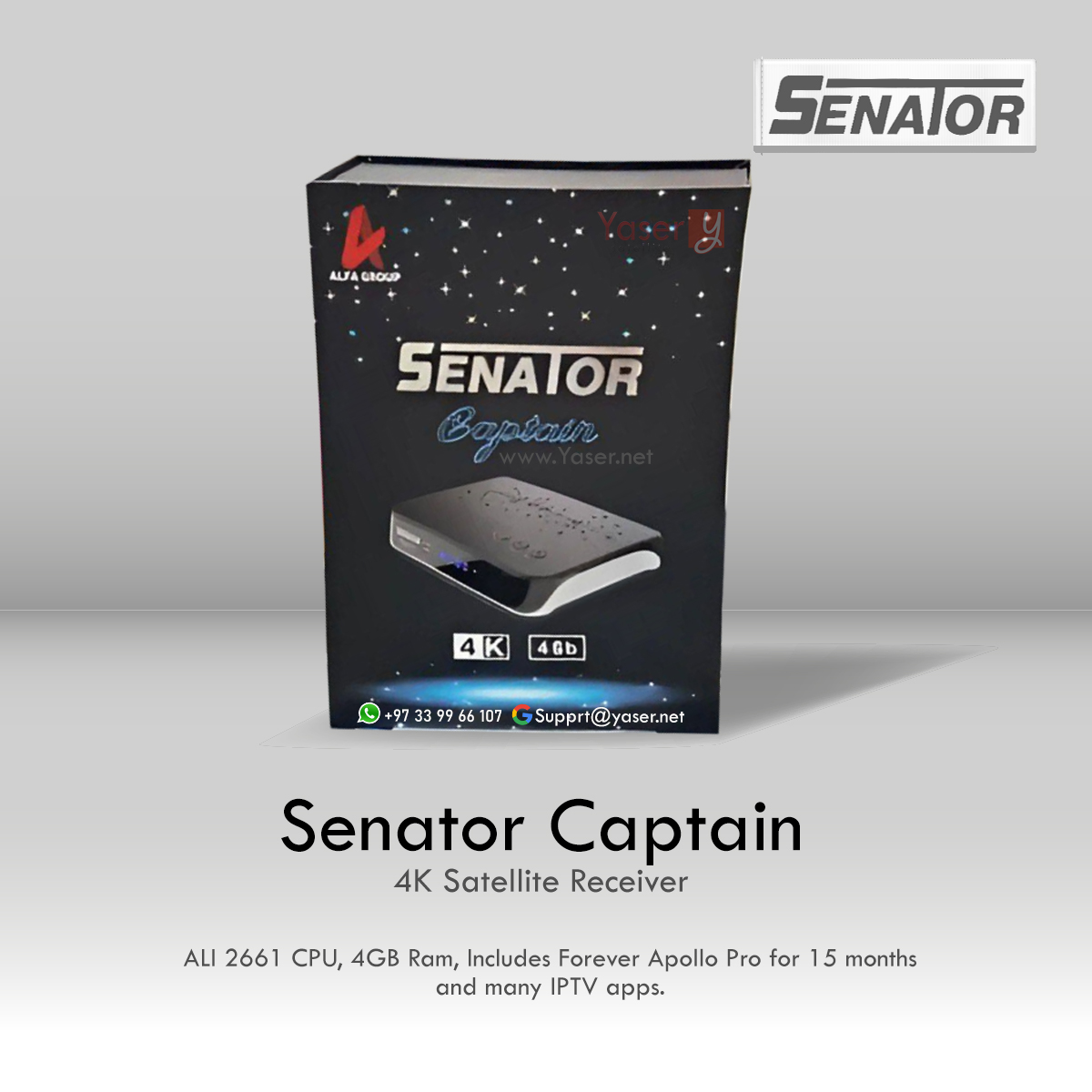 Senator Captain 4K Satellite Receiver - Yaser Satellite