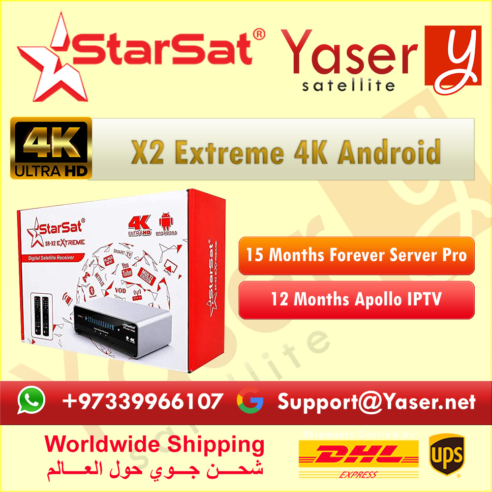 Starsat X2 Extreme 4K UHD Android 9 Satellite Receiver - Yaser Satellite