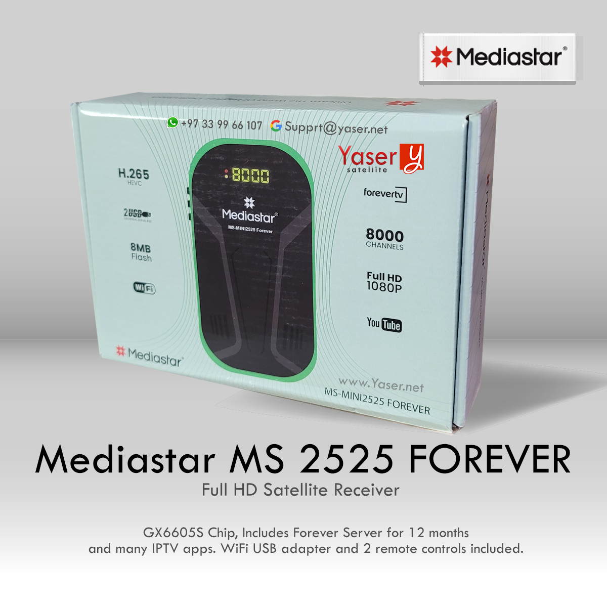 Mediastar MS-MINI 2525 Forever Full HD Satellite Receiver - Yaser Satellite