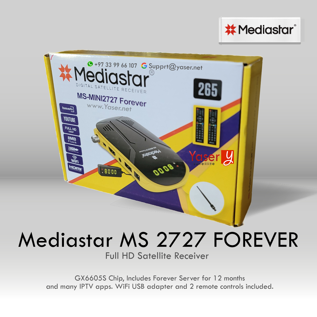 Mediastar MS-MINI 2727 FOREVER Full HD Satellite Receiver - Yaser Satellite