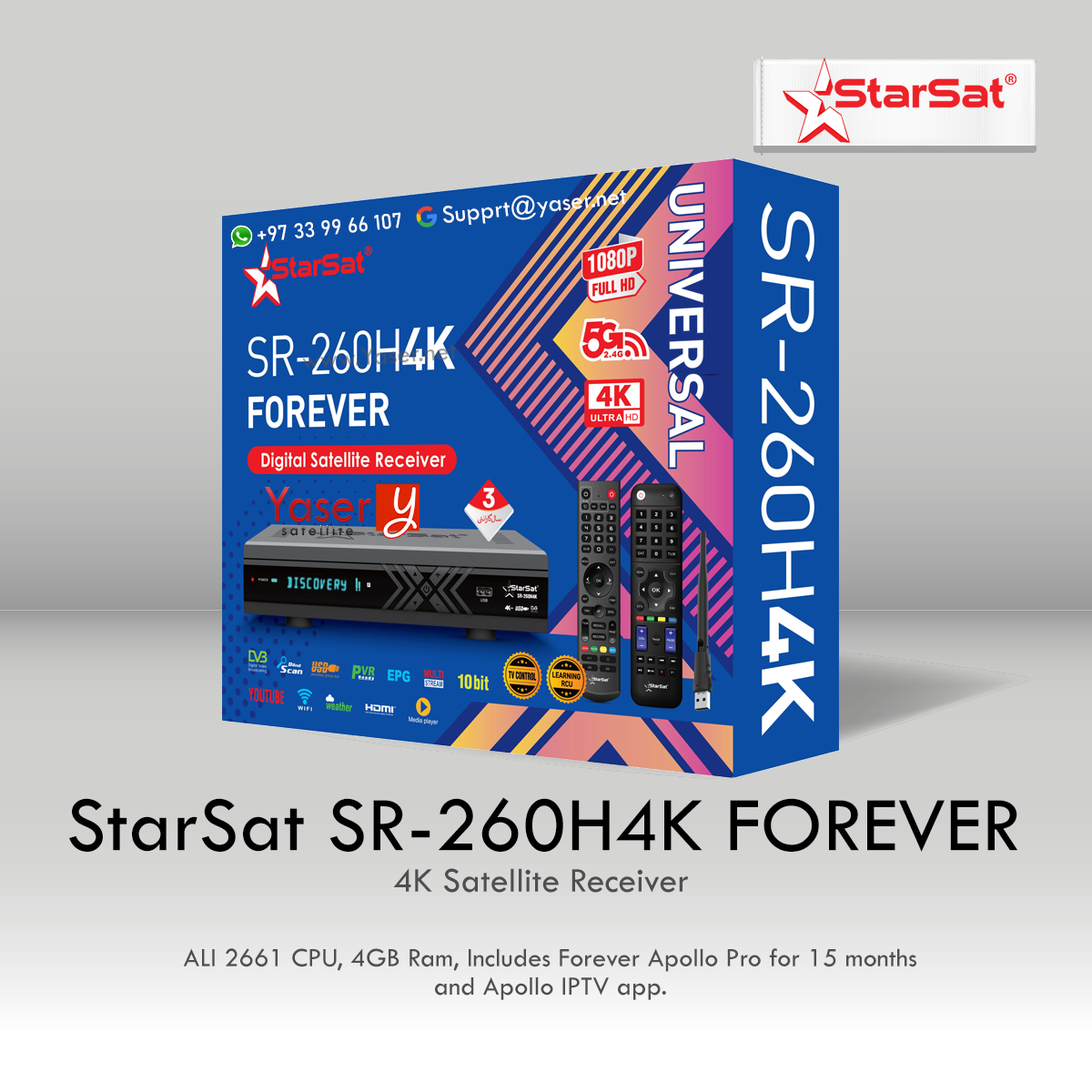 Starsat SR – 260H4K Forever Satellite Receiver - Yaser Satellite